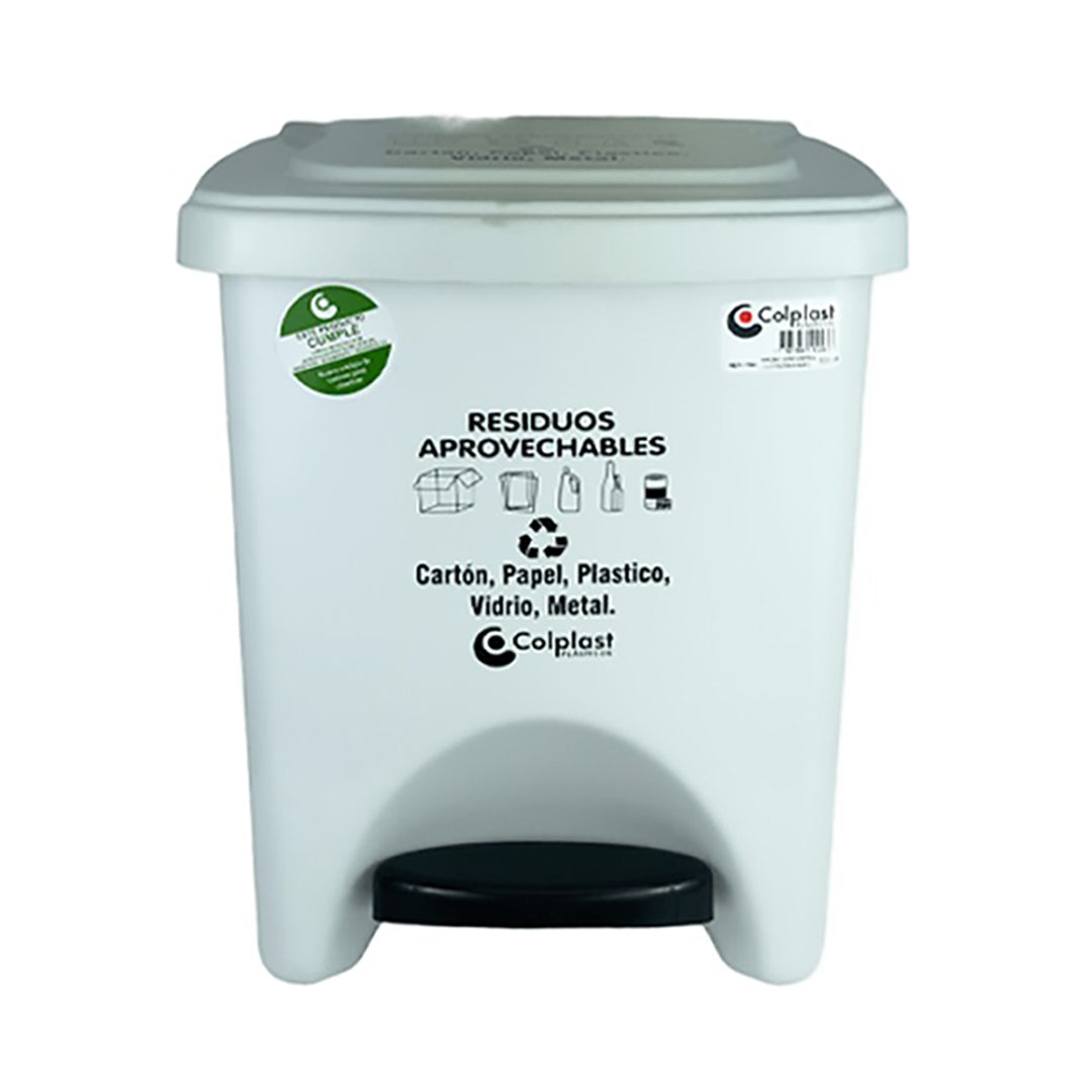 Papelera Pedal Cuadrada 22 Litros Colplast – KOSTAMAR